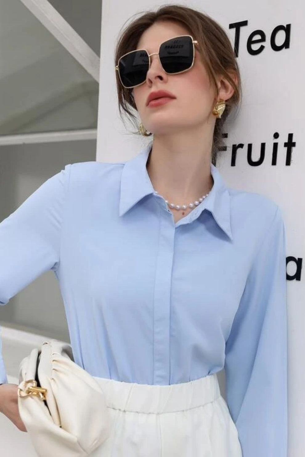 By Me Powder Blue Top – Styched Fashion