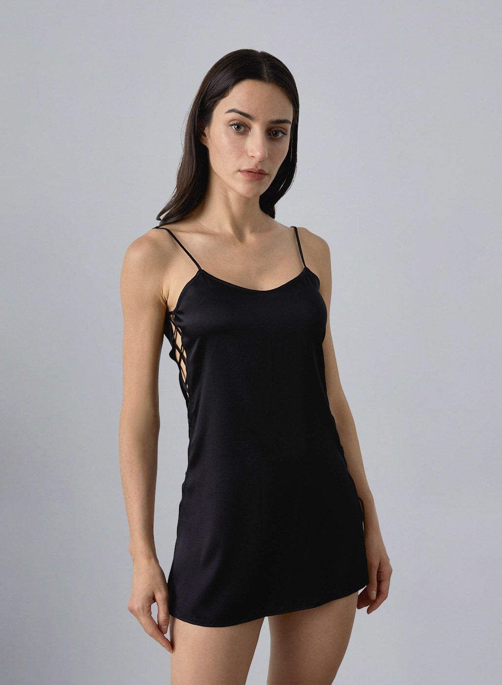 Flirty Side Cut Mini Slip Dress – Styched Fashion