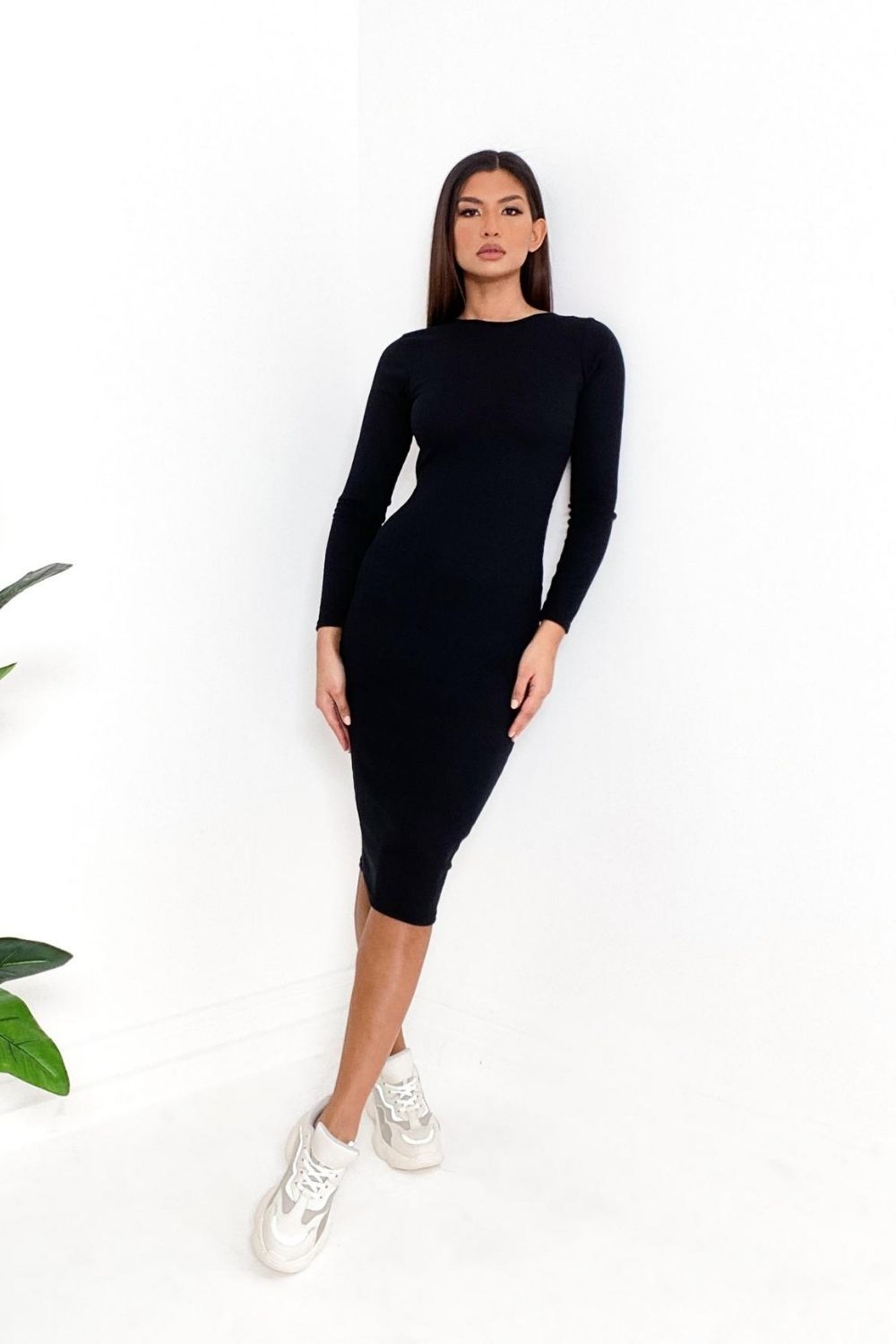 Mock neck cut out bodycon dress – Styched Fashion