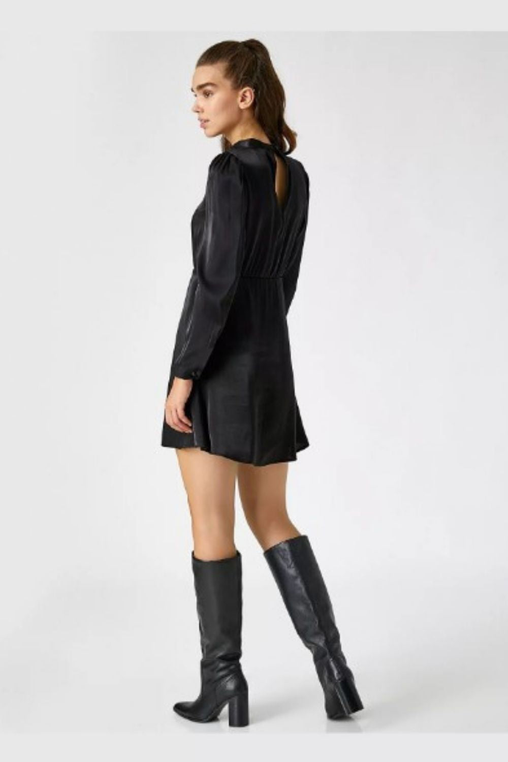 New In Town Black Close Neck Dress – Styched Fashion