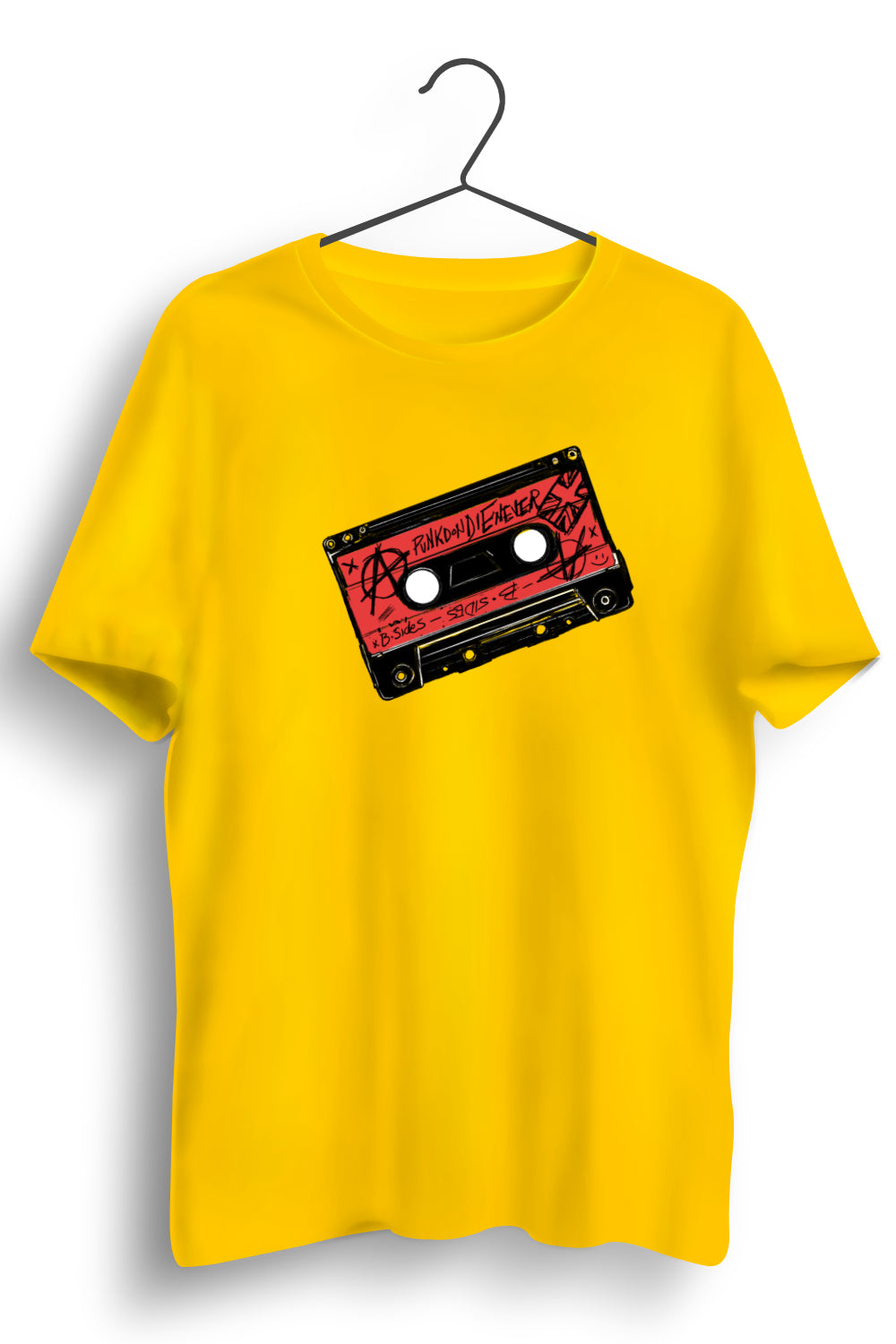 Punk Tape Graphic Printed Yellow Tshirt – Styched Fashion